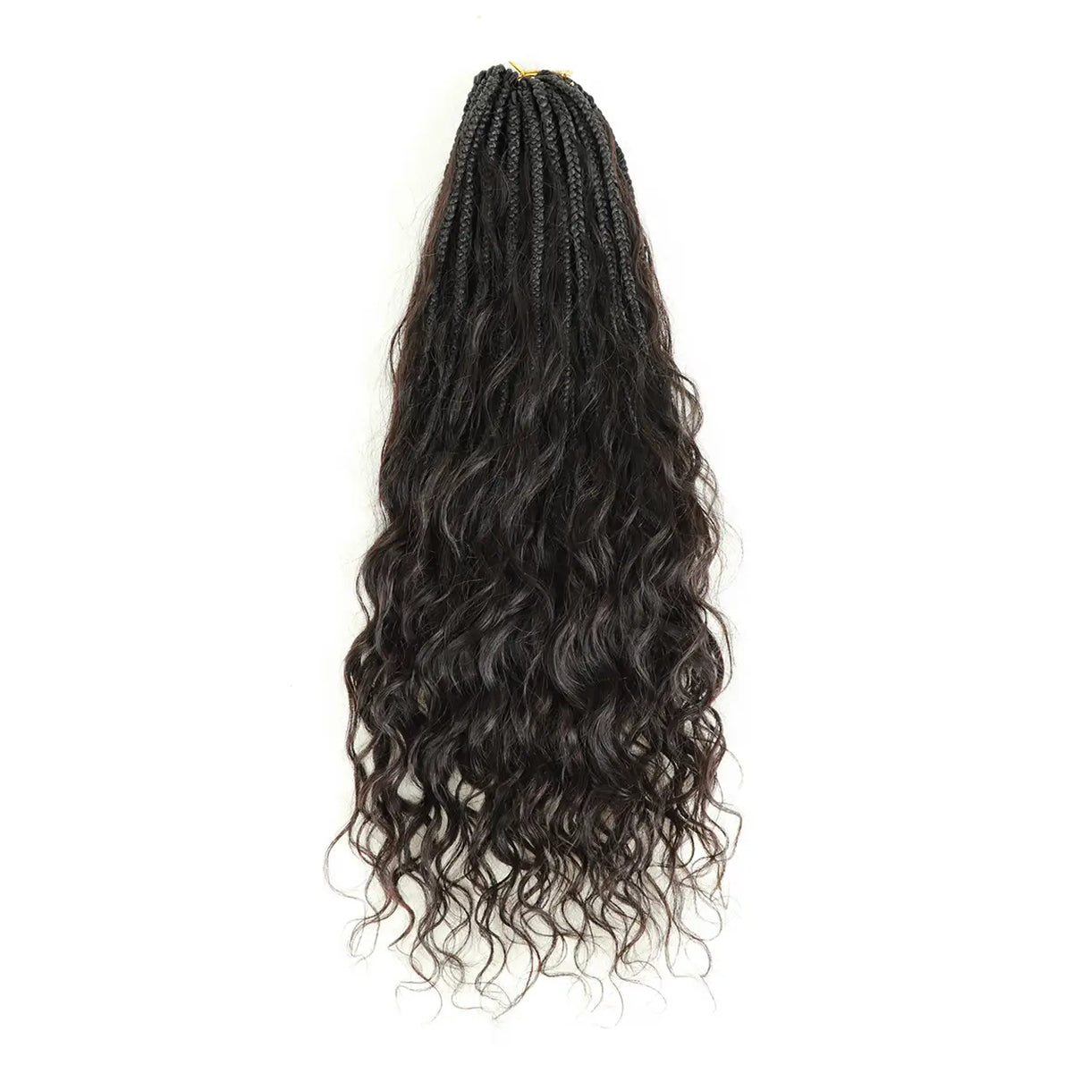 Black Pre-Looped Crochet Goddess Boho Box Braids With Loose Wave Human ...